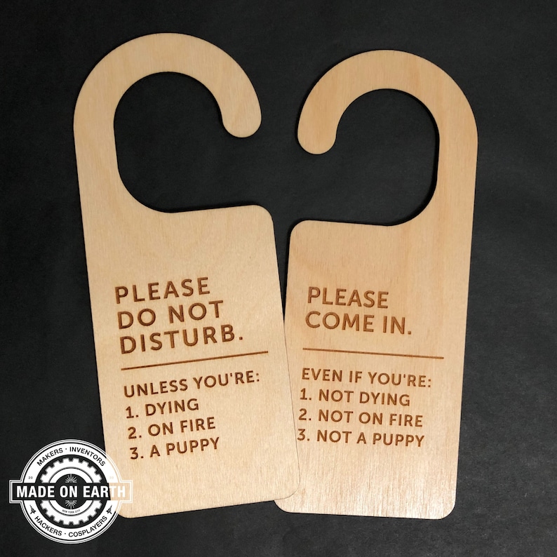 Do Not Disturb Do Not Come In Work Door Hanger Office Sign Etsy