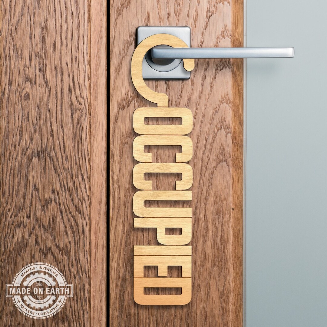 Occupied Door Hanger, Door Knob Sign, Block Letter, Minimalist - Etsy