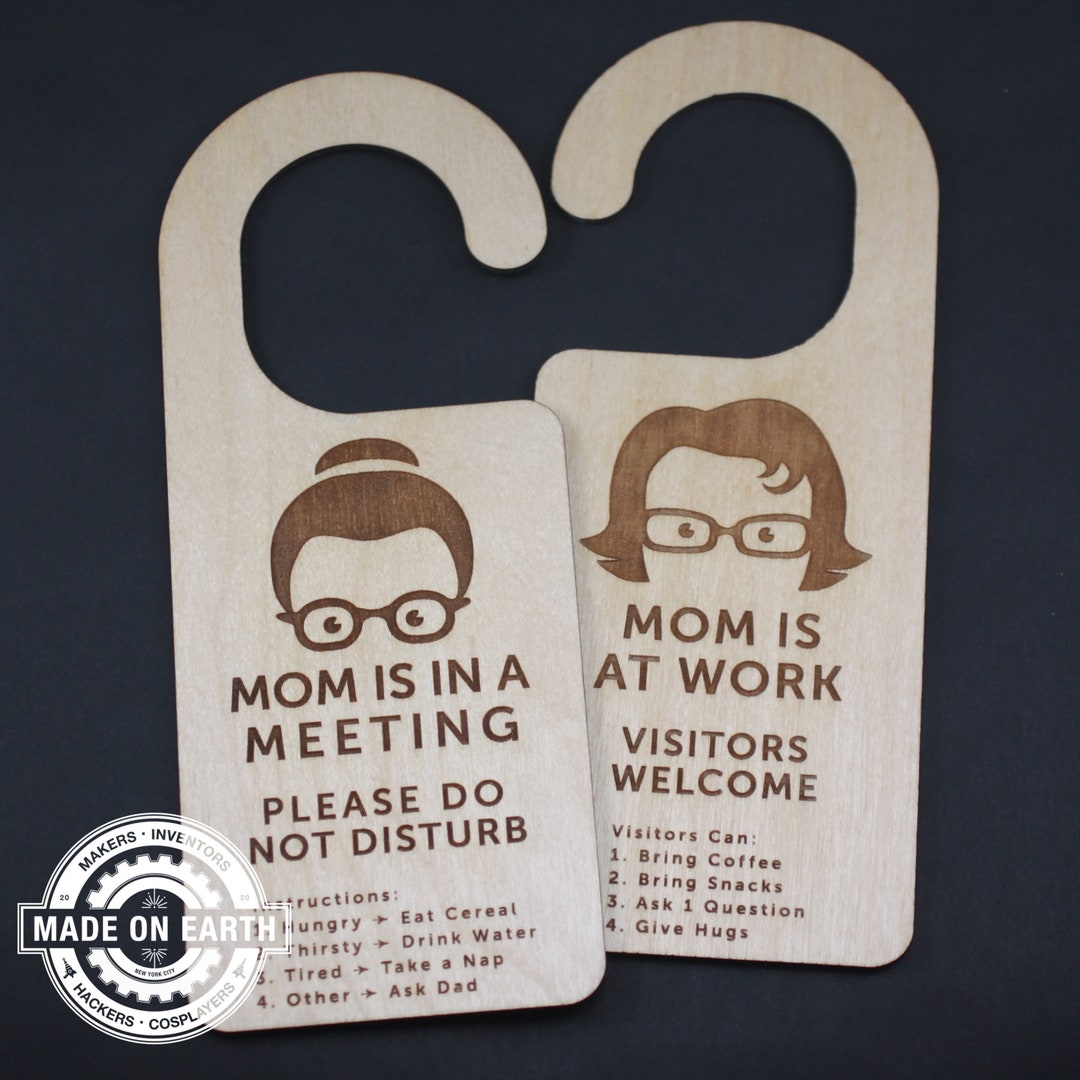 Mom in A Meeting Sign, Do Not Disturb Sign, Door Hanger, Mom Working ...