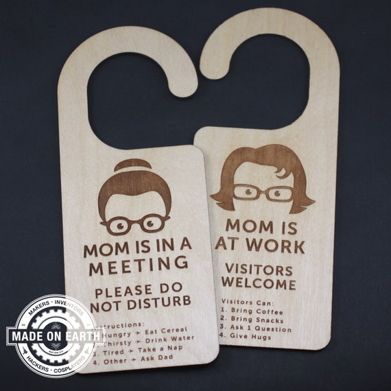 Mom in A Meeting Sign Do Not Disturb Sign Door Hanger Mom | Etsy