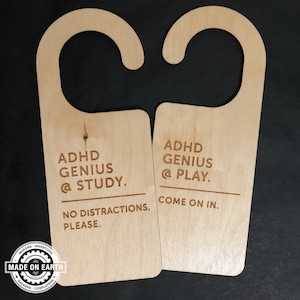 ADHD Genius, Do Not Disturb, No Distractions, Work Door Hanger, Home ...