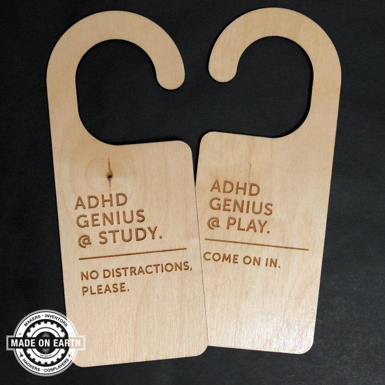 ADHD Genius, Do Not Disturb, No Distractions, Work Door Hanger, Home ...