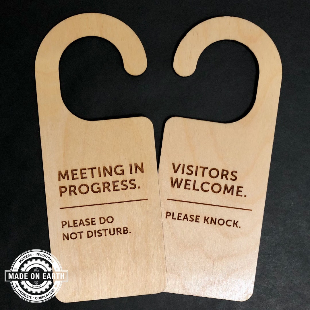 Meeting in Progress Sign, Do Not Disturb Door Sign, Please Knock, Work ...