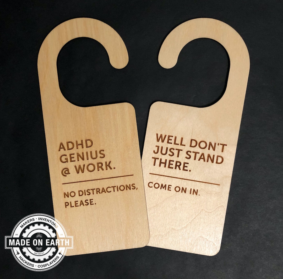 ADHD Genius, Do Not Disturb, No Distractions, Work Door Hanger, Home ...
