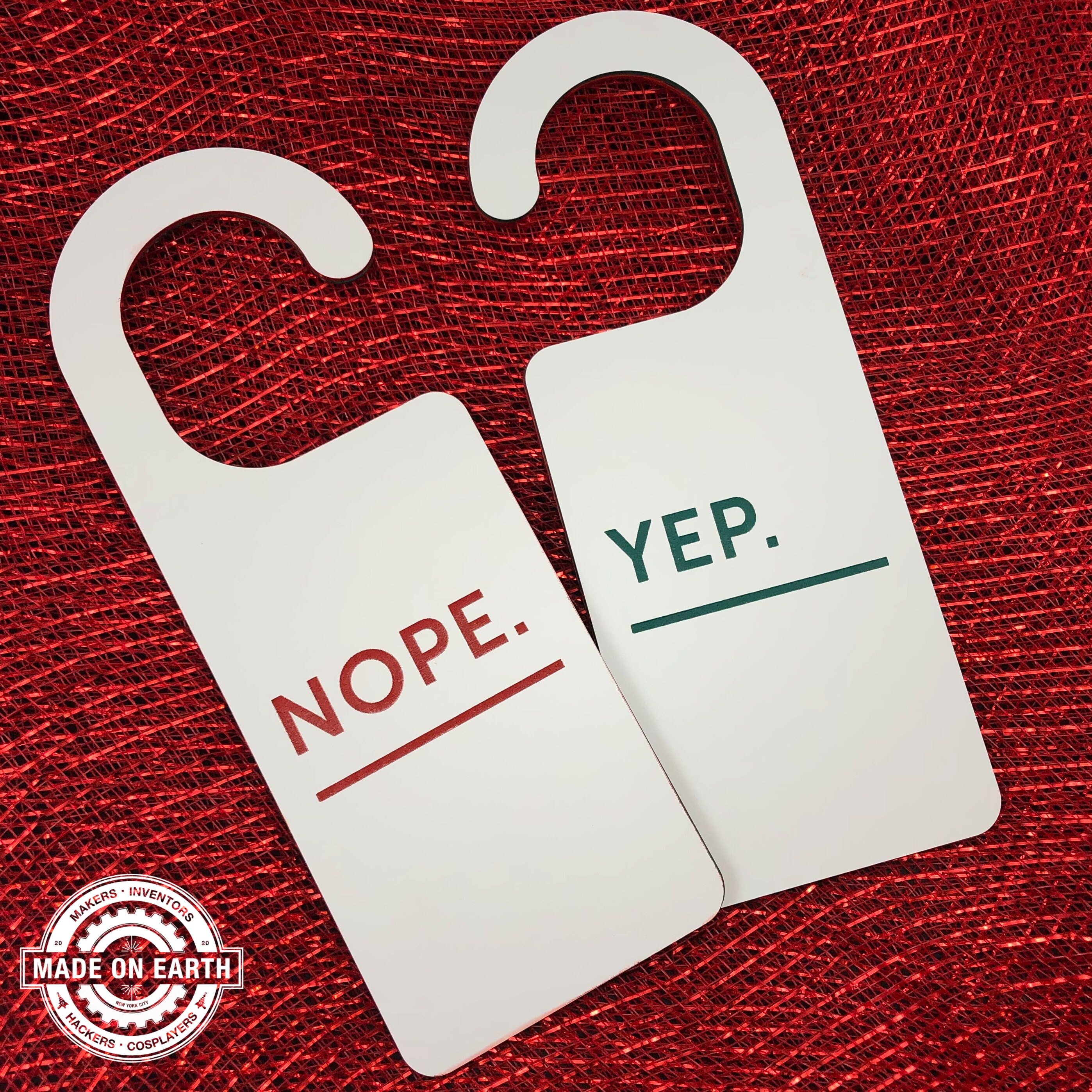 Nope, Yep, Do Not Disturb Sign, Work Door Hanger, Door Sign, Office ...