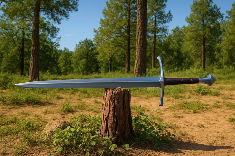 Hand-forged Carbon Steel Sword | 36" Full Tang Rosewood Handle Blade ...