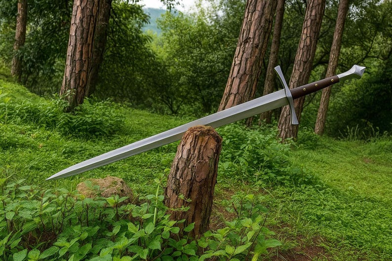 Hand-forged Carbon Steel Sword | 36" Full Tang Rosewood Handle Blade ...
