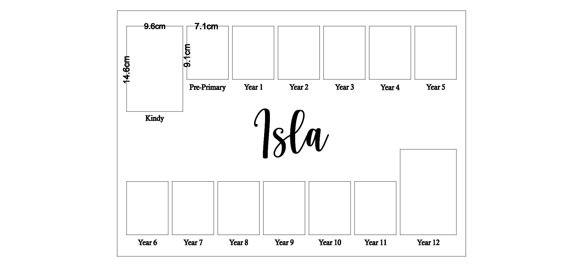 Personalised School Years Photo Frame | Kindy to Year 12 Keepsake ...