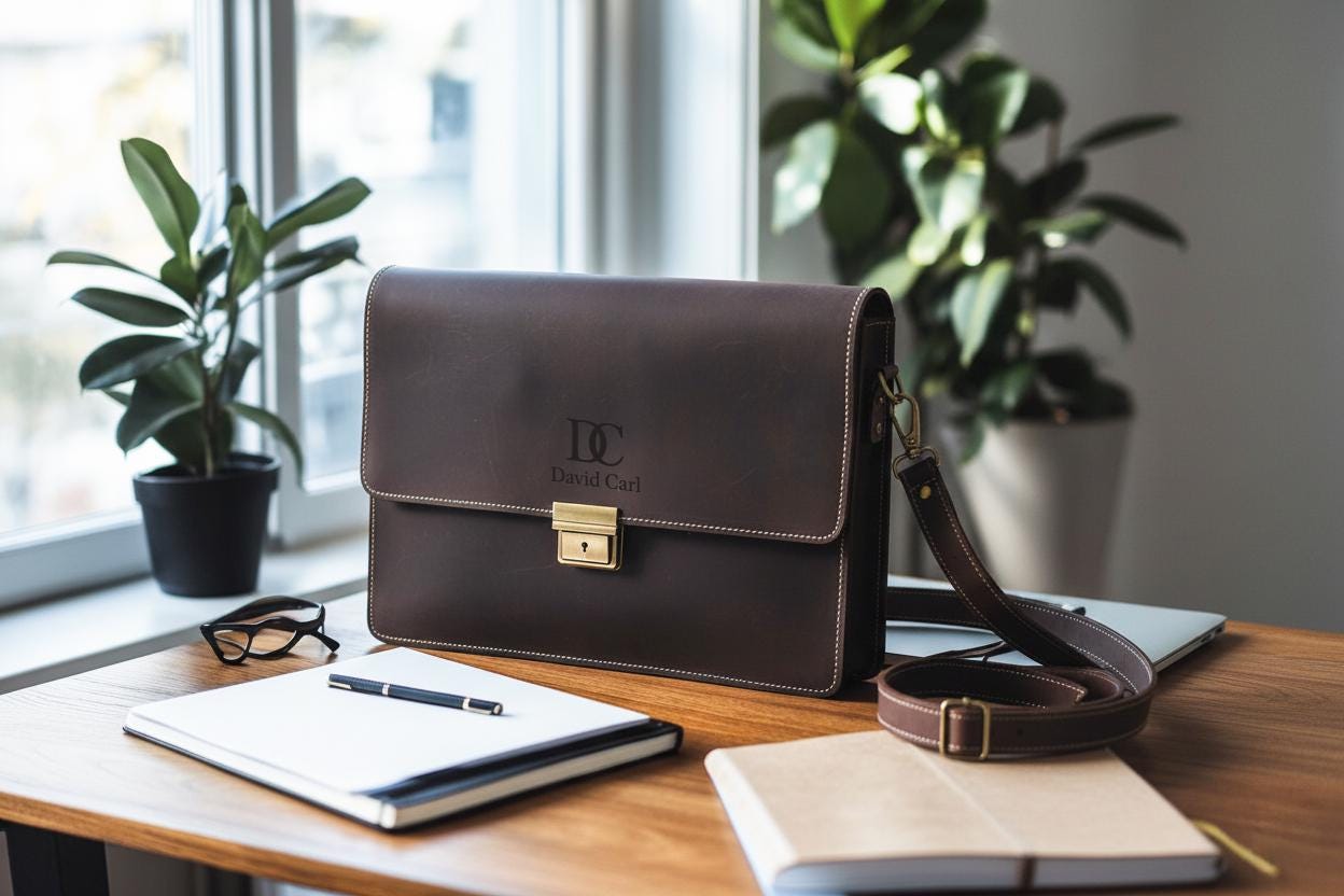 Custom Leather Briefcase for Men, Personalized Laptop Messenger Bag ...
