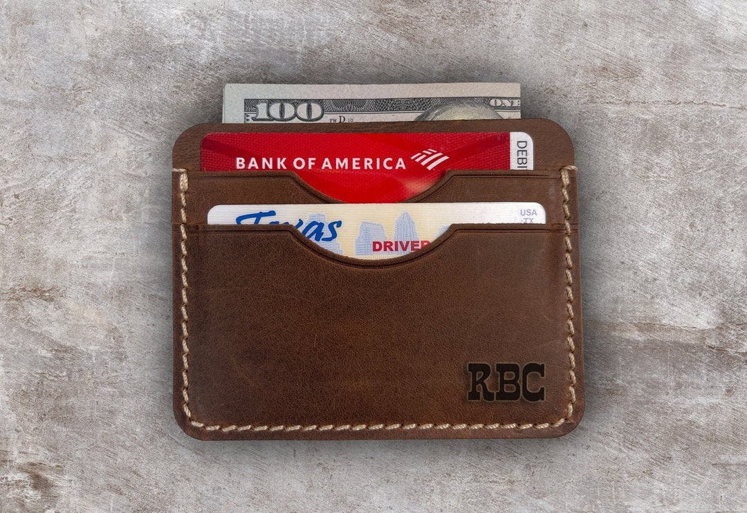 Custom Men Card Holder Gifts, Minimalist Leather Card Holder ...