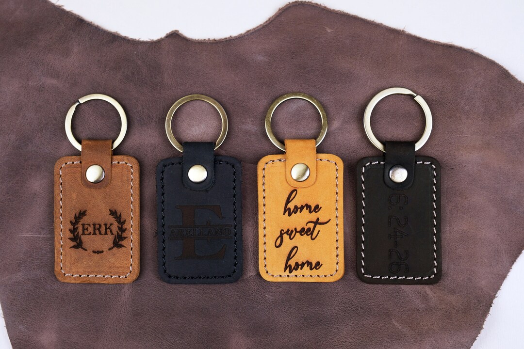 Custom Bulk Keychain, Leather Keychains, Leather Key Holder, Small Gift ...