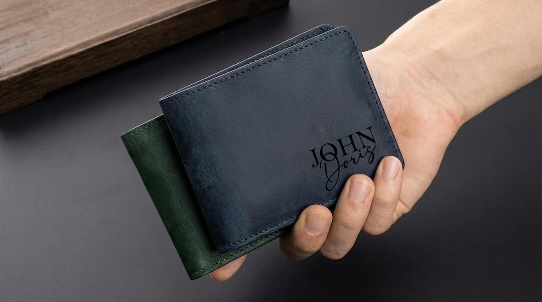 Personalized Leather Wallet for Men Custom Engraved Everyday Gift for ...