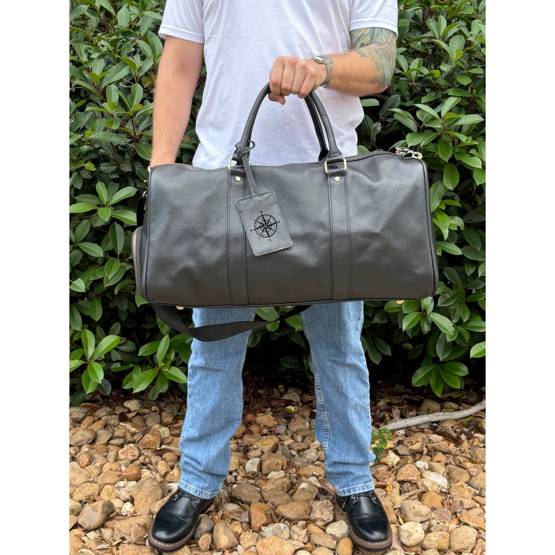 Customized Leather Duffle Bag for Him, Leather Pack for Pilot, Pilot ...