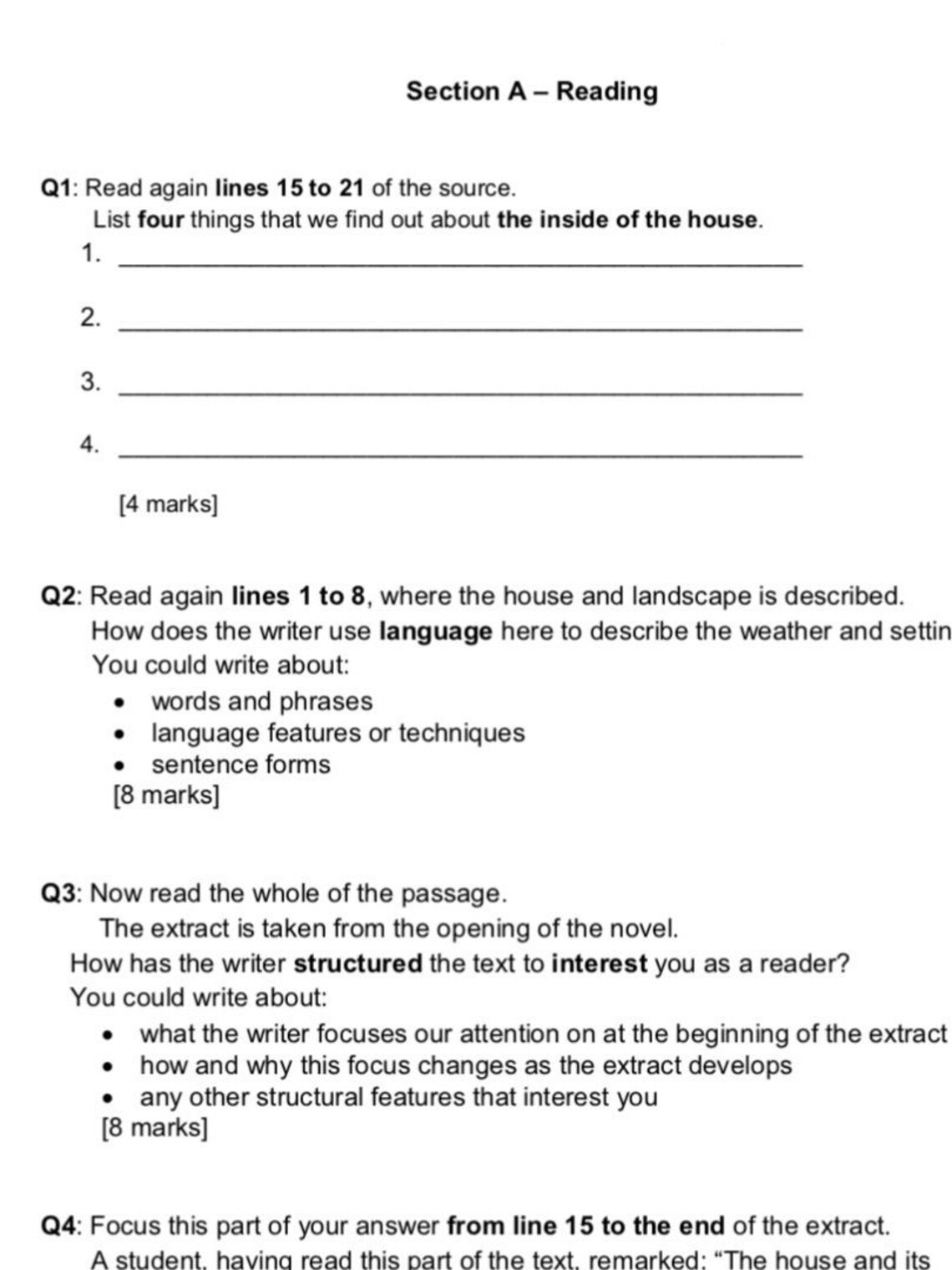 English Language GCSE Paper 1 (digital Download) - Etsy UK