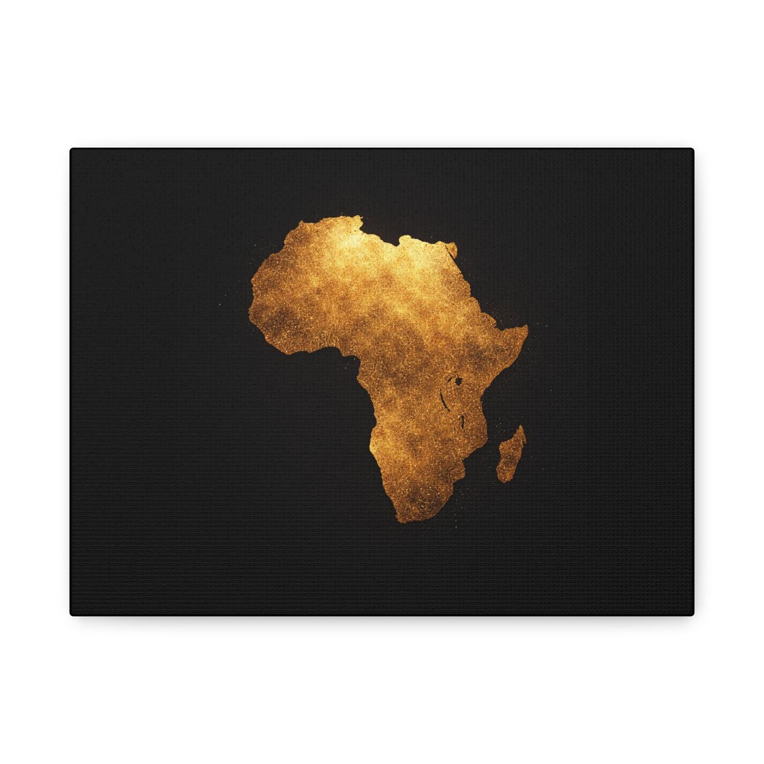 Gold Africa Map Matte Canvas - Etsy