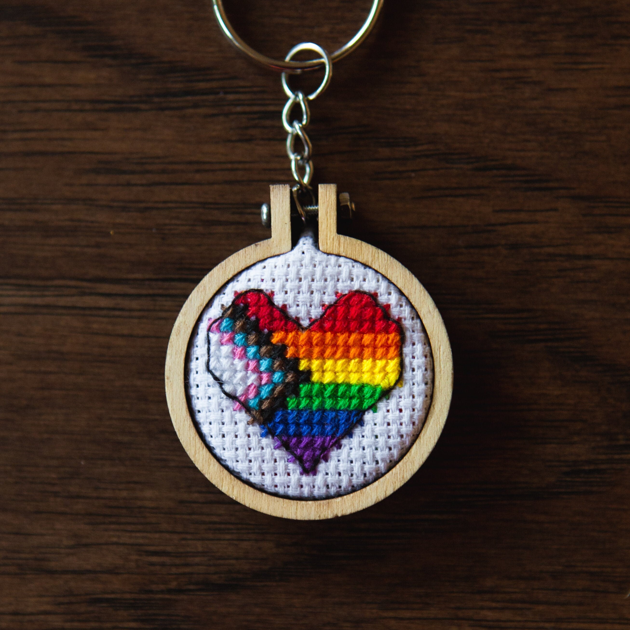 LGBTQIA Progress Pride Heart Keychain - Etsy UK