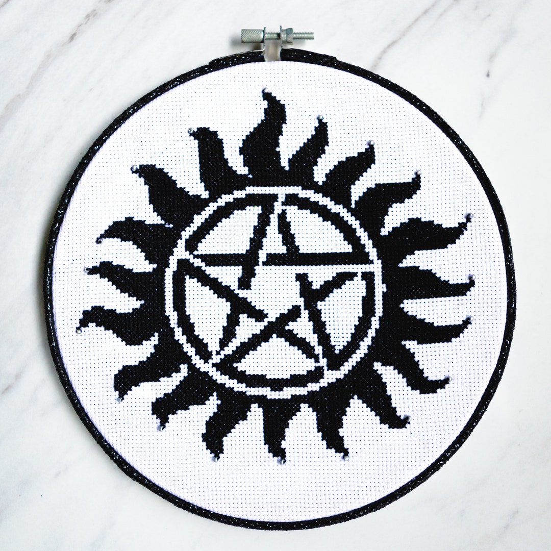 Supernatural Tattoo Cross Stitch Decor - Etsy