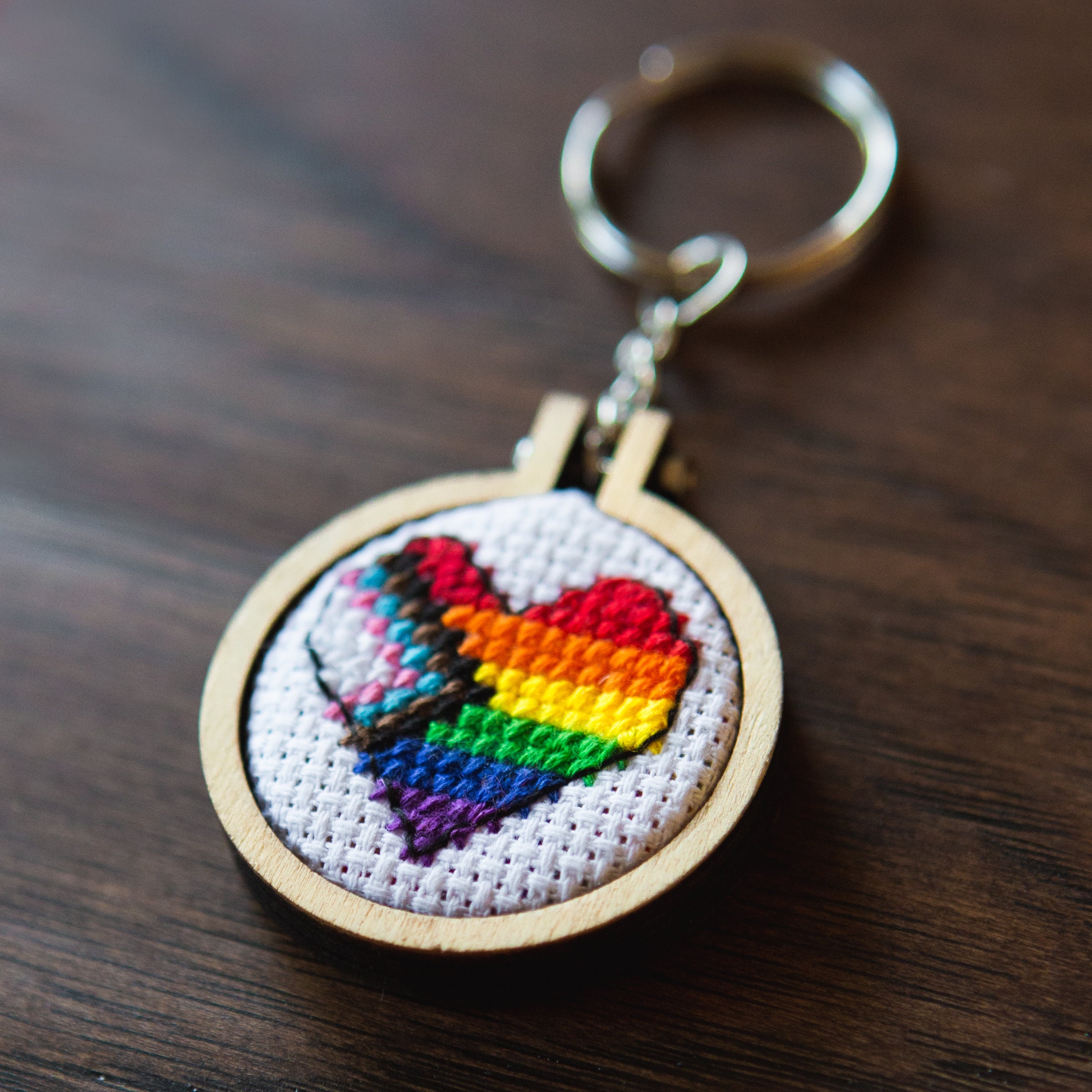 LGBTQIA Progress Pride Heart Keychain - Etsy UK