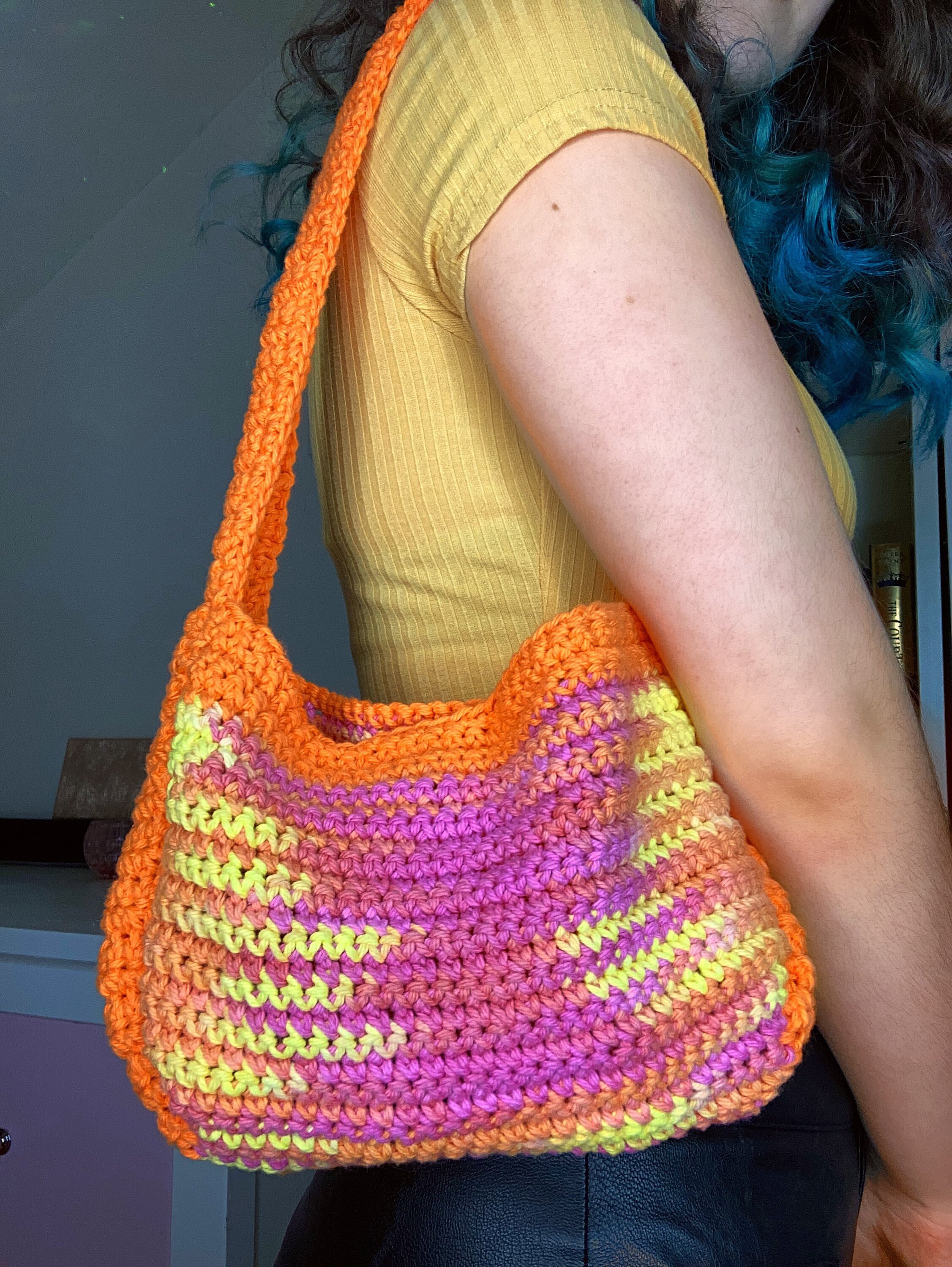 Custom Y2K/ 90s Style Crochet Handbag Shoulder Bag Small | Etsy