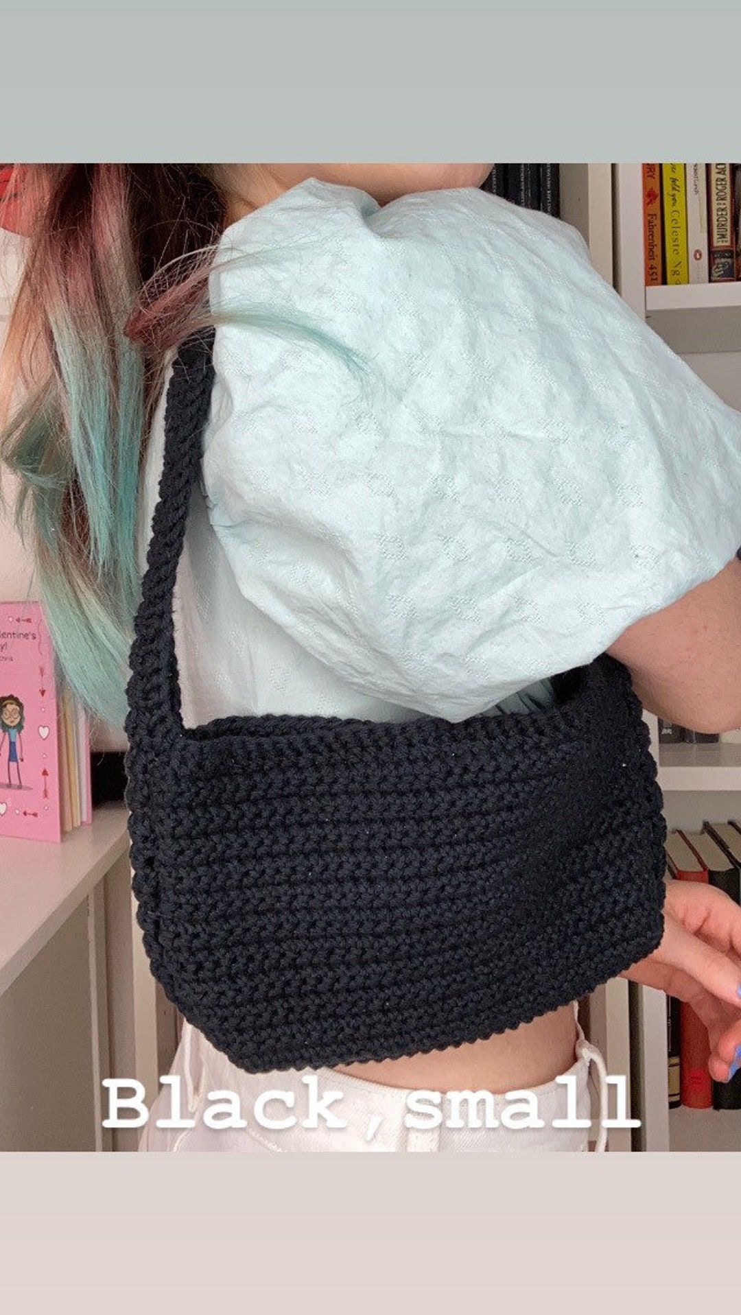 Custom Y2K/ 90s Style Crochet Handbag | Shoulder Bag | Baguette Handbag ...