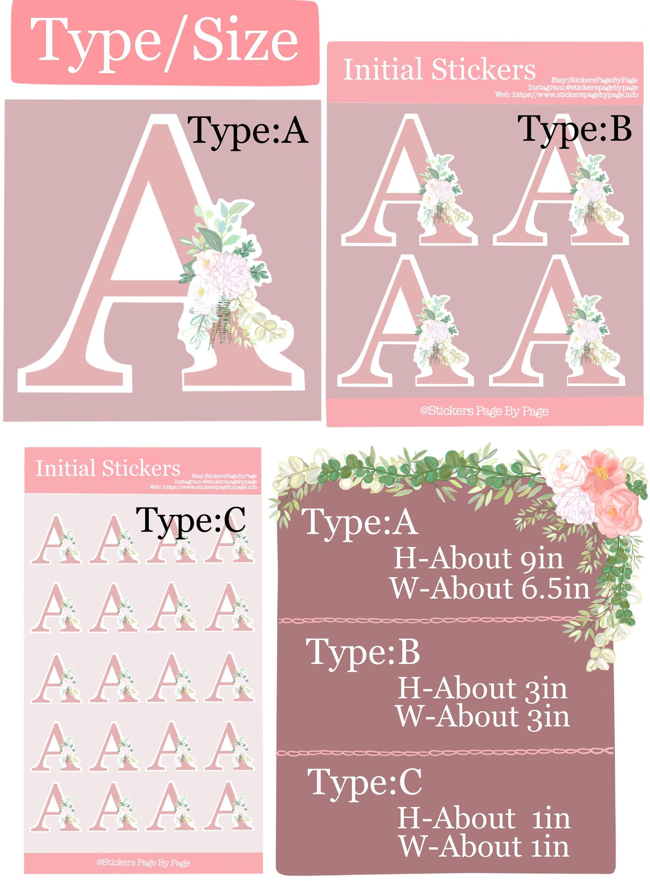 Initial Stickers/ E&F / for Everywhere/ Free Shipping - Etsy