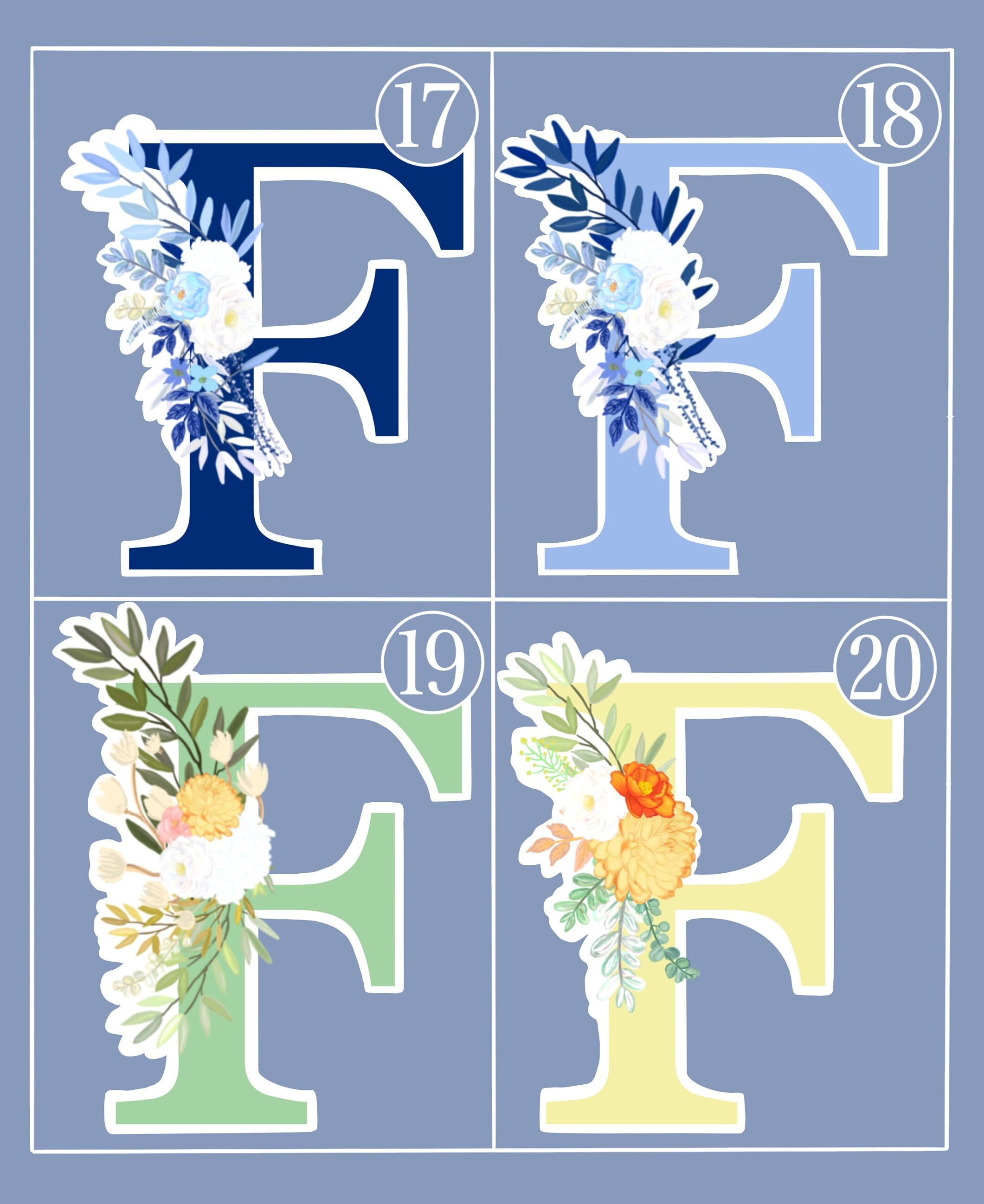 Initial Stickers/ E&F / for Everywhere/ Free Shipping - Etsy