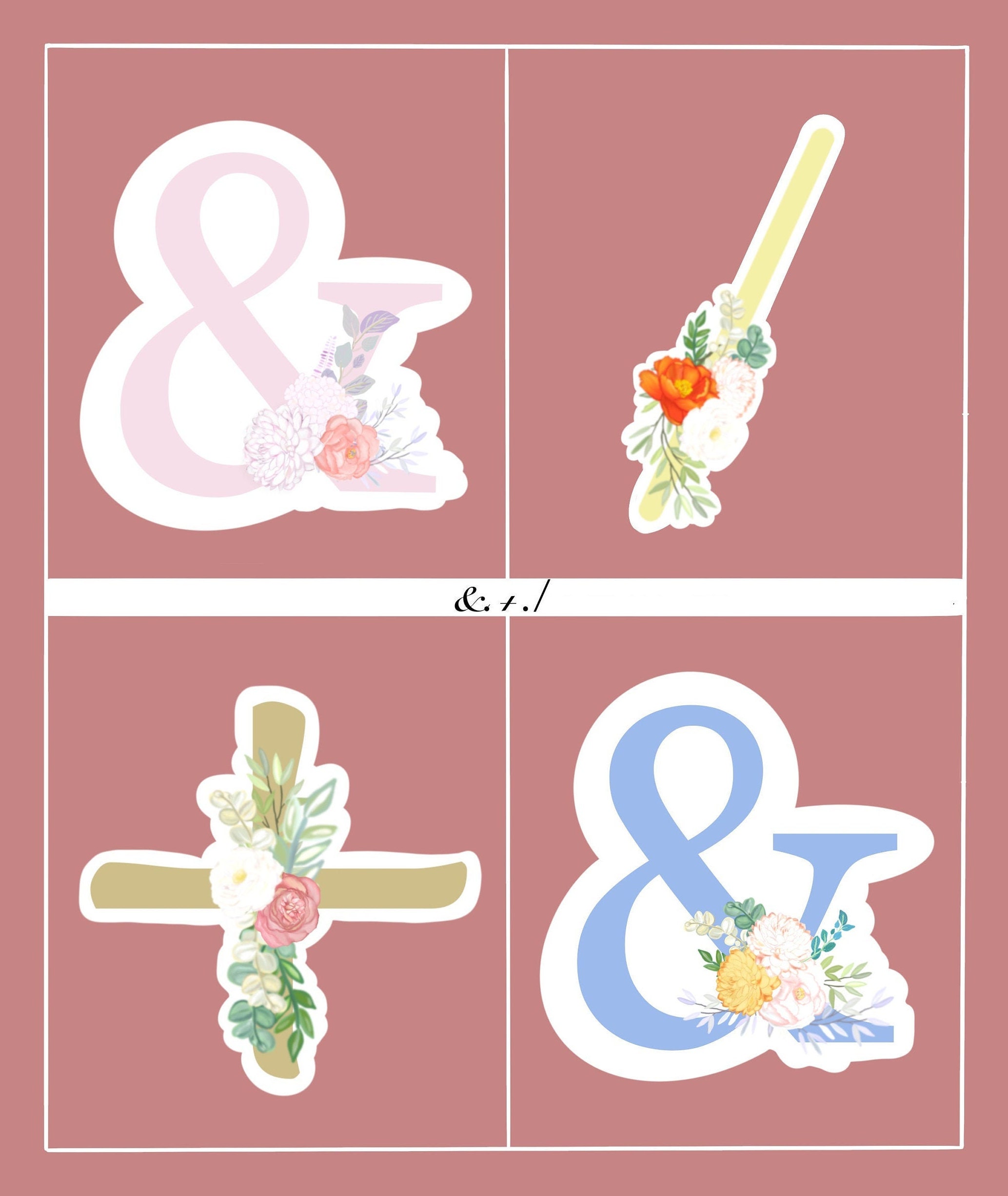 Initial Stickers / &../ / for Everywhere/ Free Shipping - Etsy UK