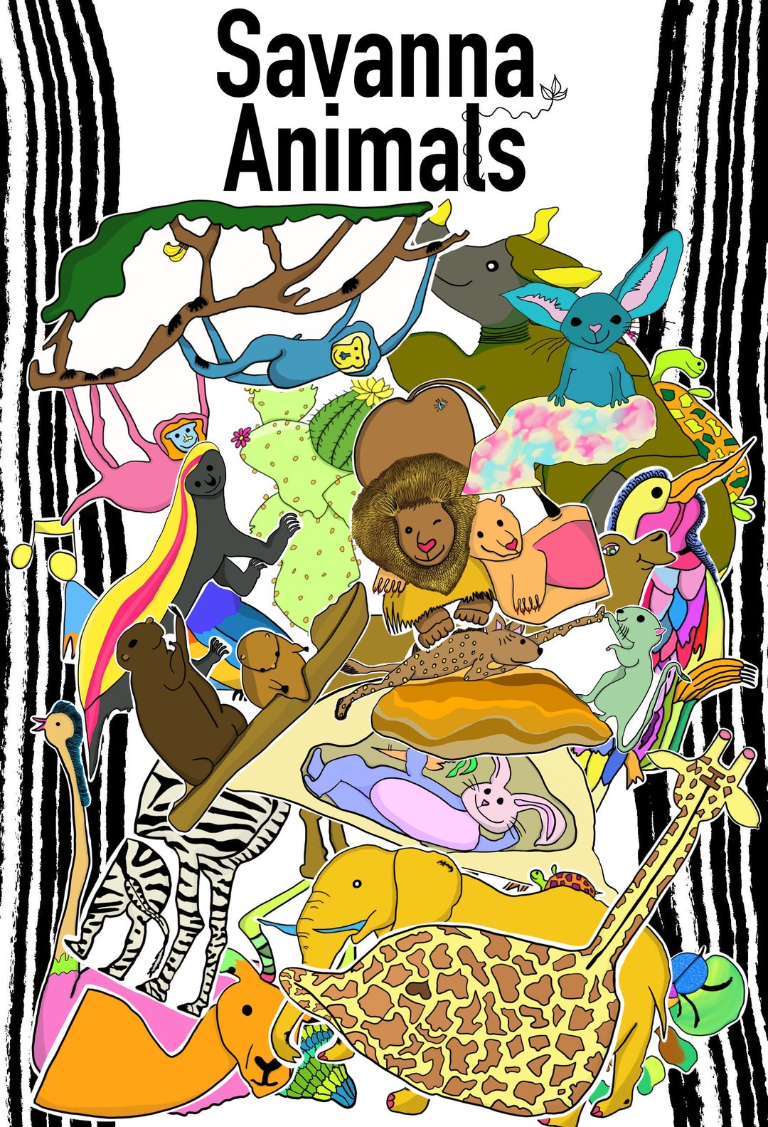 Savanna Animals Stickers / 22 Individual Stickers / Free Shipping ...