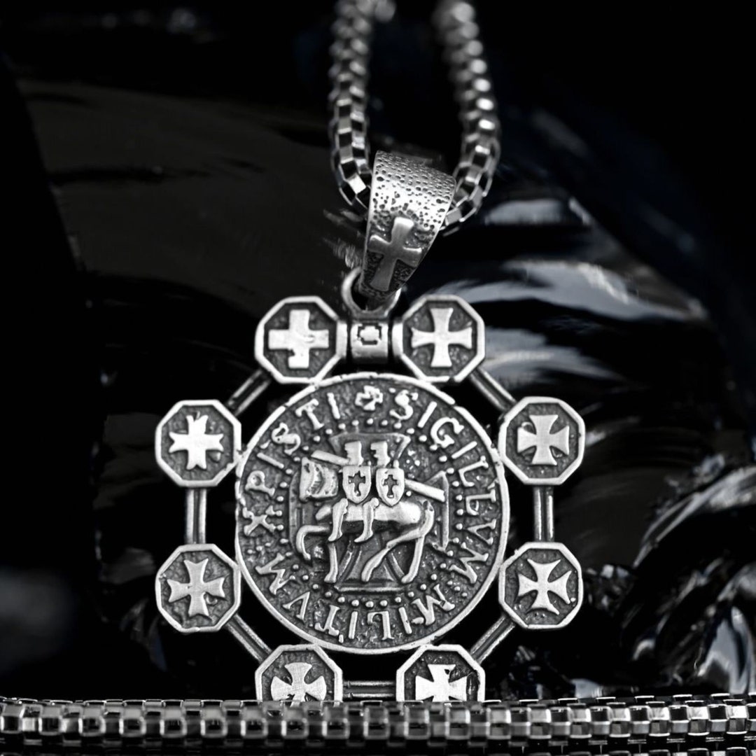 Knights Templar Pendant Necklace With All Templar Crosses, Crusader ...