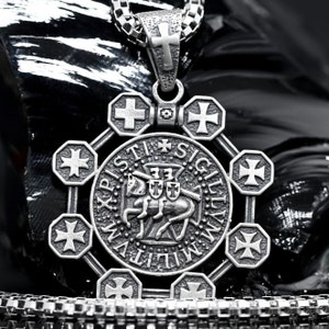 Knights Templar Pendant Necklace With All Templar Crosses, Crusader ...