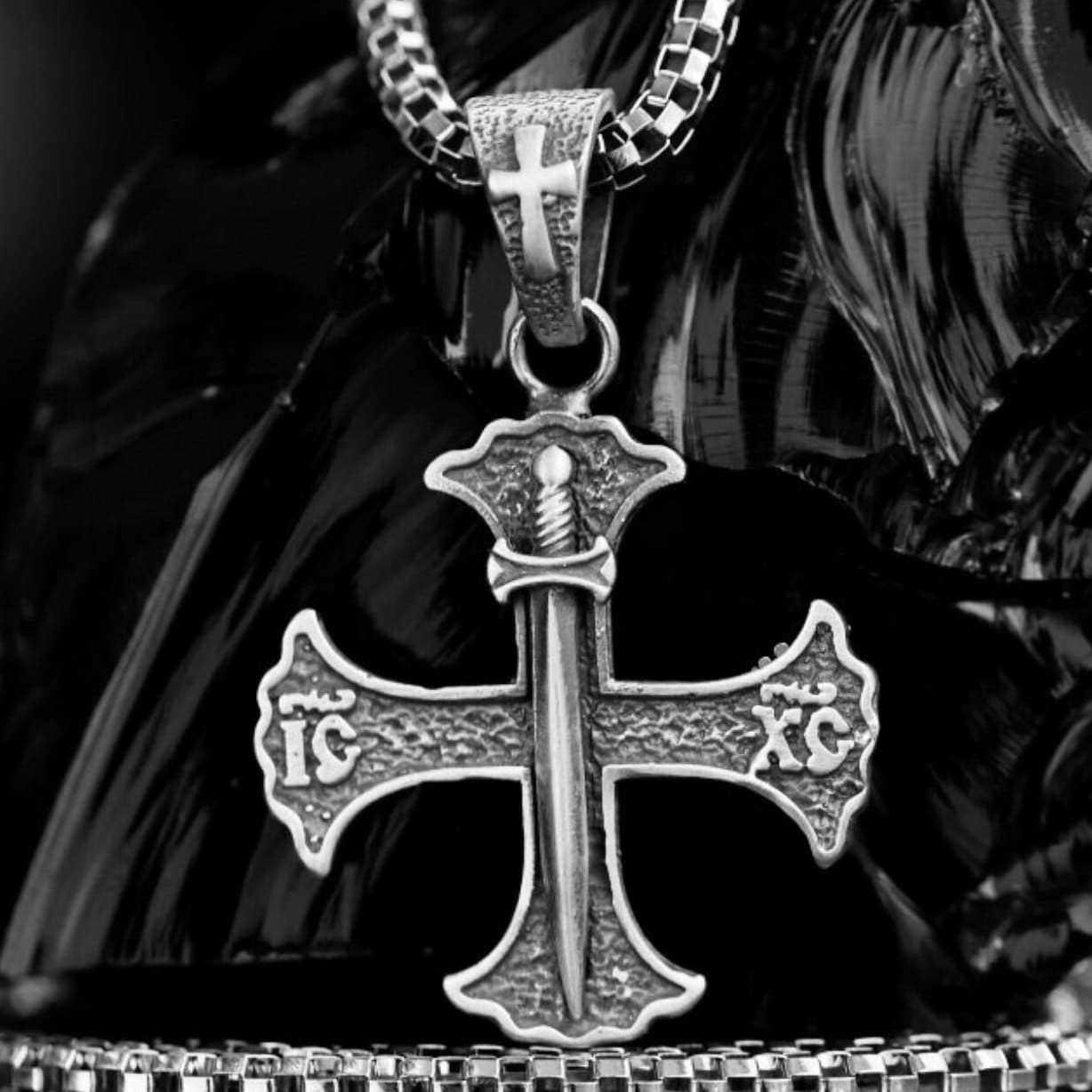 Knights Templar Cross Pendant Necklace, Templar Sword Necklace ...