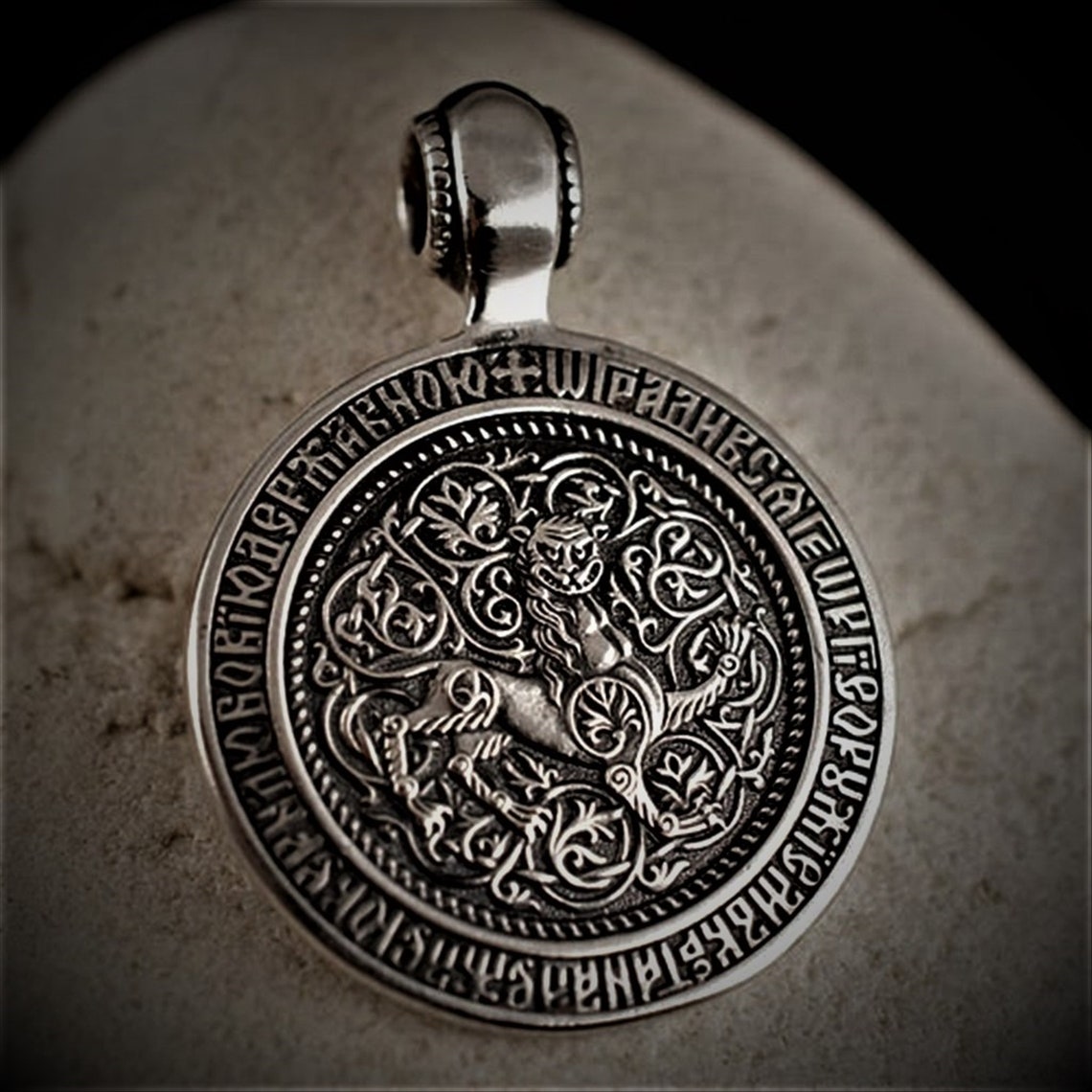 Saint George and Serpent Pendant Solid St George Slaying the | Etsy