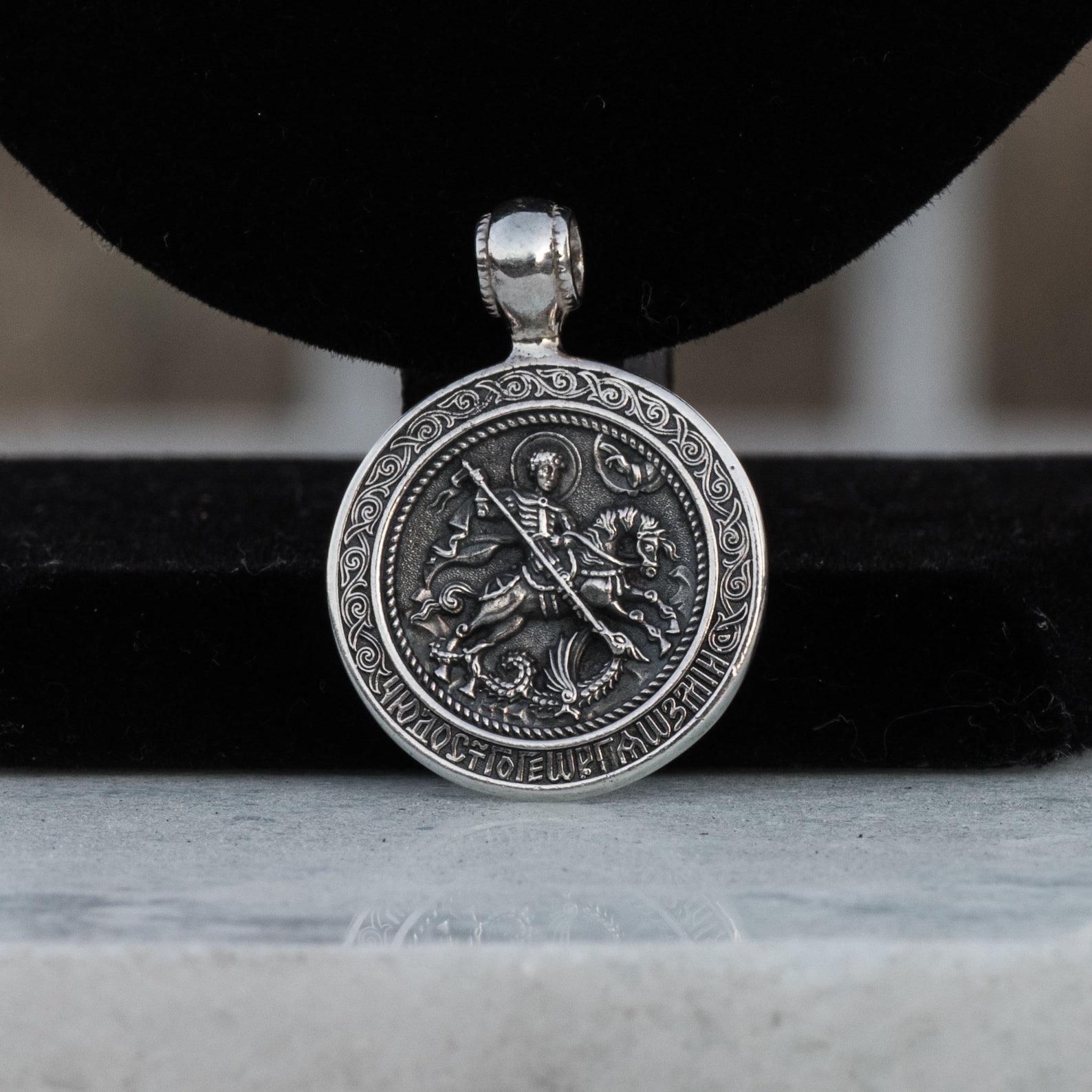 Saint George and Serpent Pendant Solid St George Slaying the | Etsy