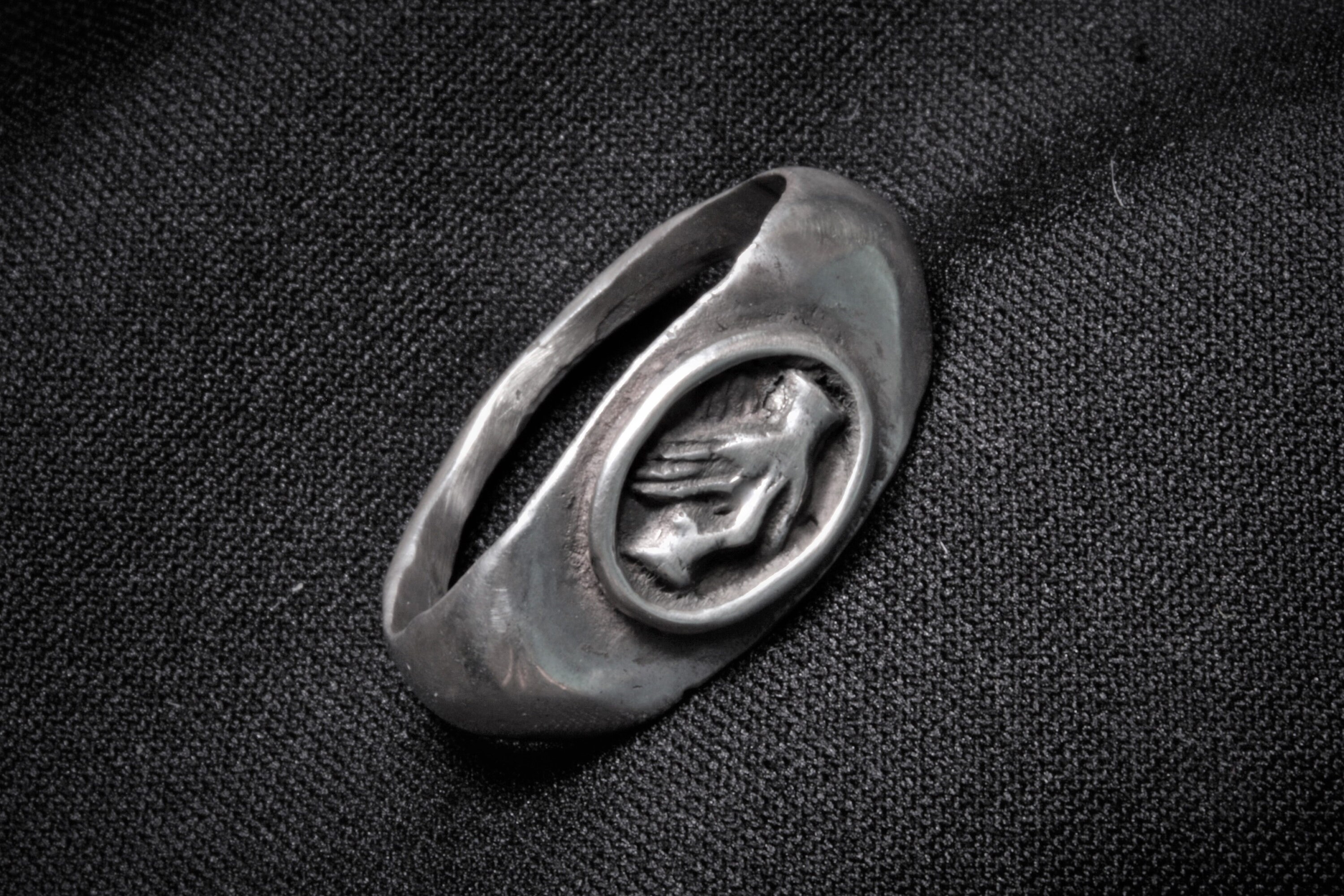Roman Ring With a Handshake as Symbol of Loyalty and Reliability. Cast ...