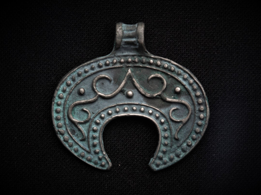 Highly Detailed Amulet Good Luck. Silver Pendant Lunula in the Viking ...