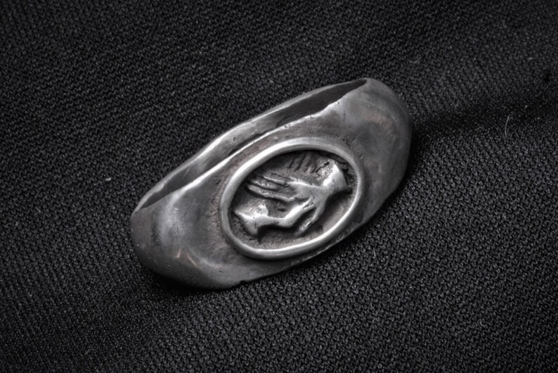 Roman Ring With a Handshake as Symbol of Loyalty and Reliability. Cast ...
