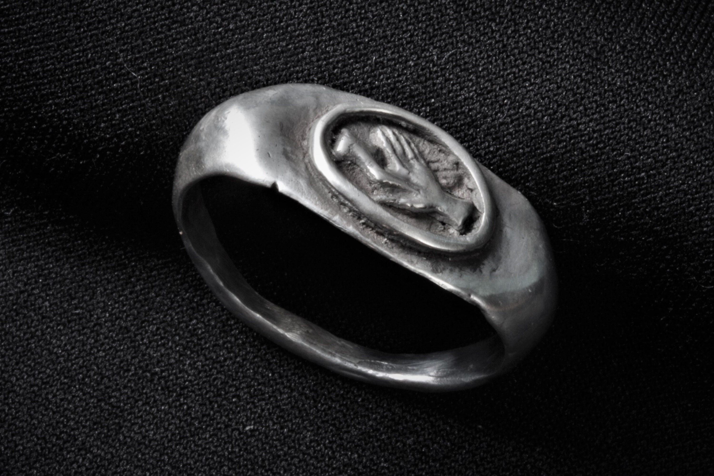 Roman Ring With a Handshake as Symbol of Loyalty and Reliability. Cast ...