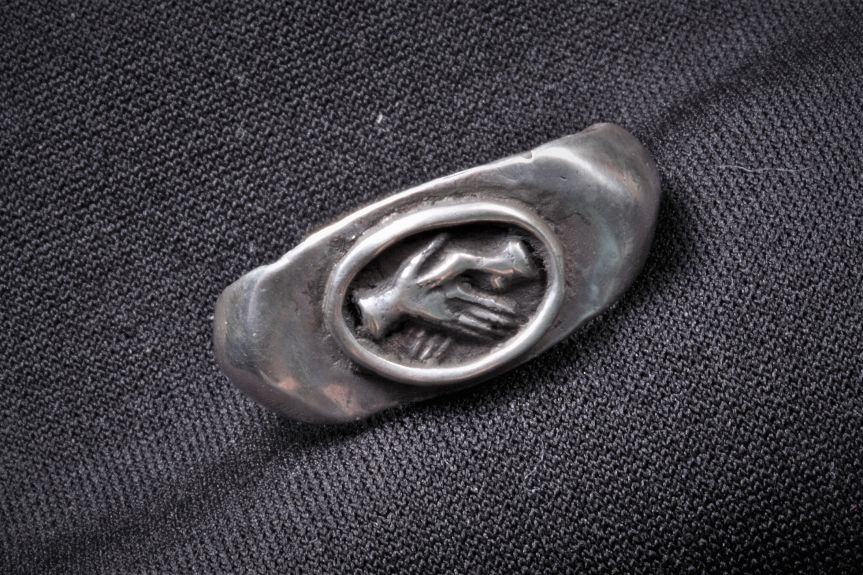 Roman Ring With a Handshake as Symbol of Loyalty and Reliability. Cast ...