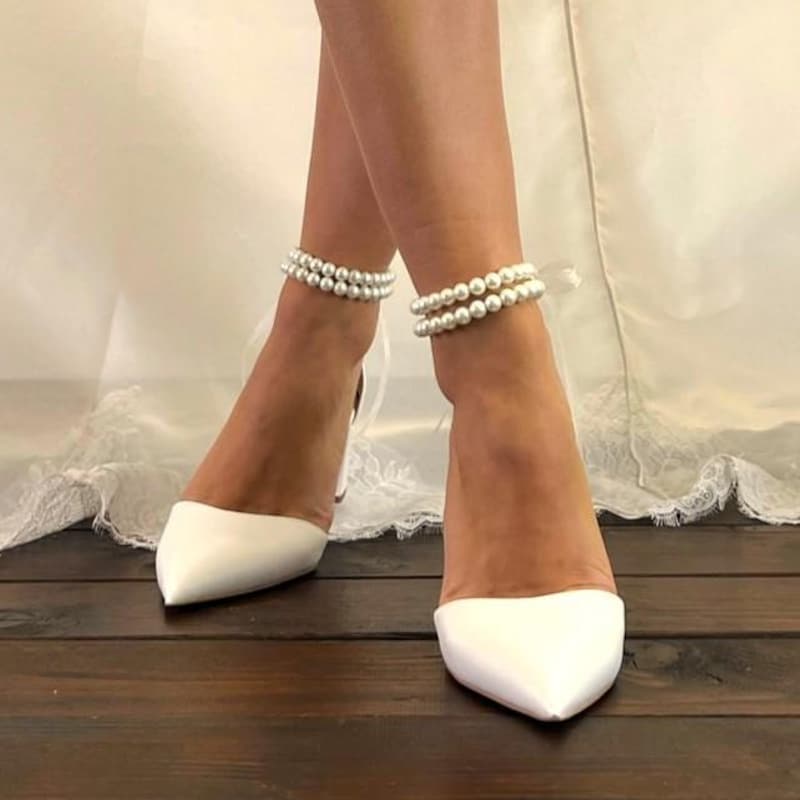 Pearl Embellished Low Heels - Etsy