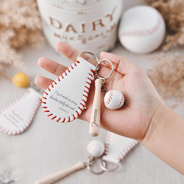 Baseball Keychain - Etsy