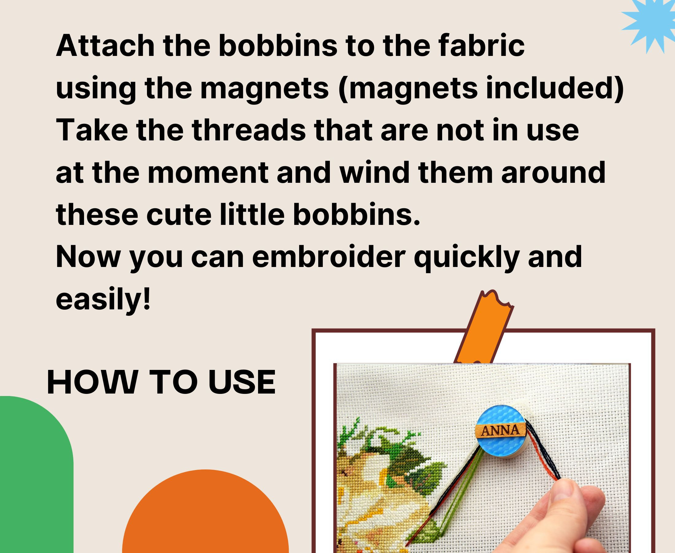 Parking Bobbins Cross Stitch Frame Scroll Rod Tightening Floss Tension ...