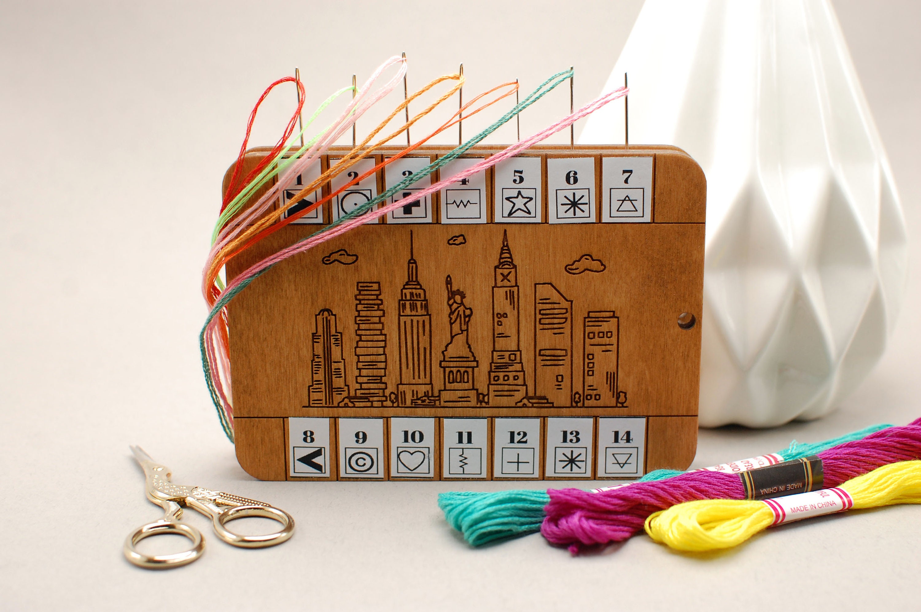 Cross Stitch Floss Organizer Thread Storage Embroidery Tool City Cross ...