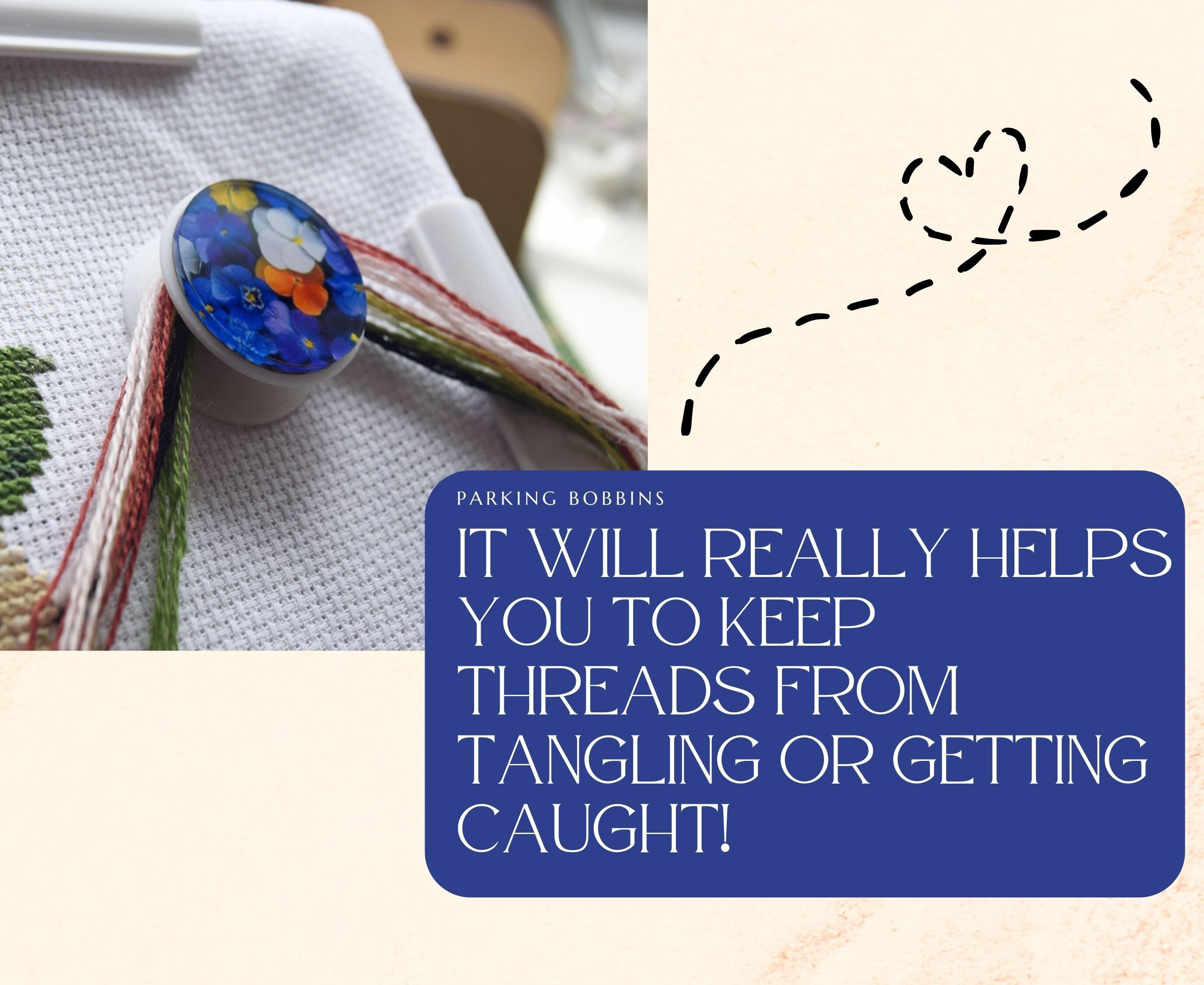 Floss Parking Bobbin and Keepers for Cross Stitch Fabric Tension Clip ...