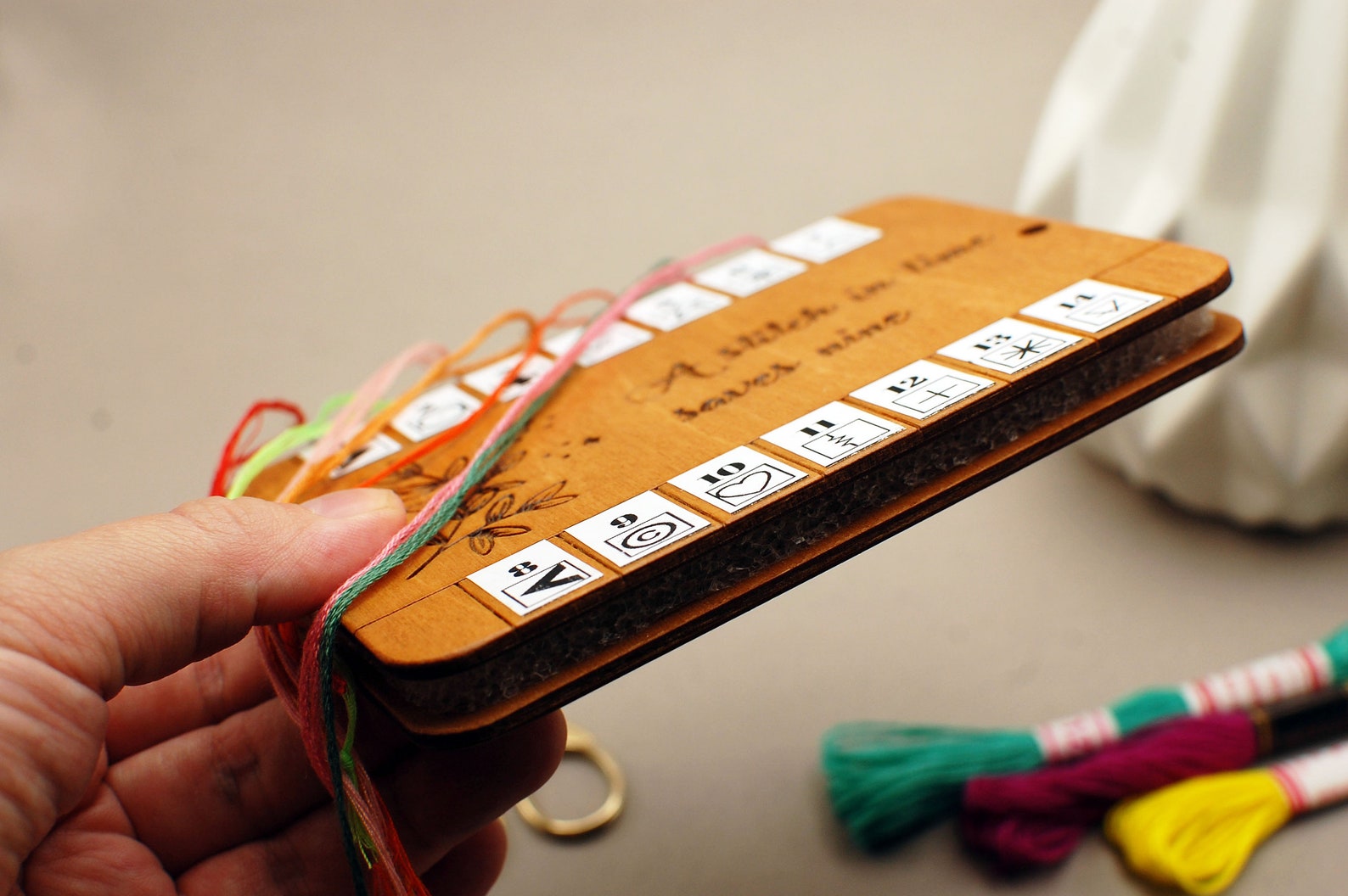 Cross Stitch Floss Organizer Wood Thread Storage Embroidery Tool Cross ...