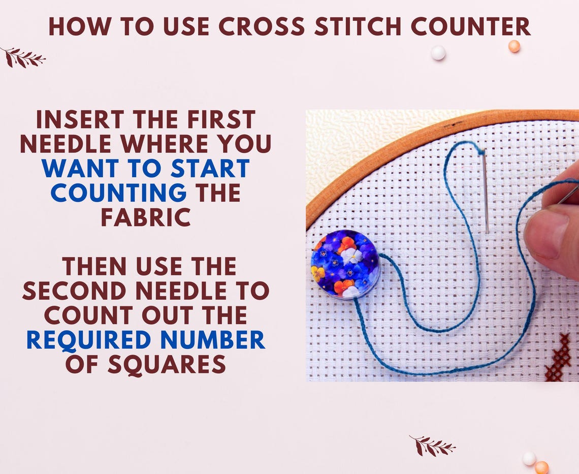 Cross Stitch Needle Minder & Thread Counter Set - Etsy