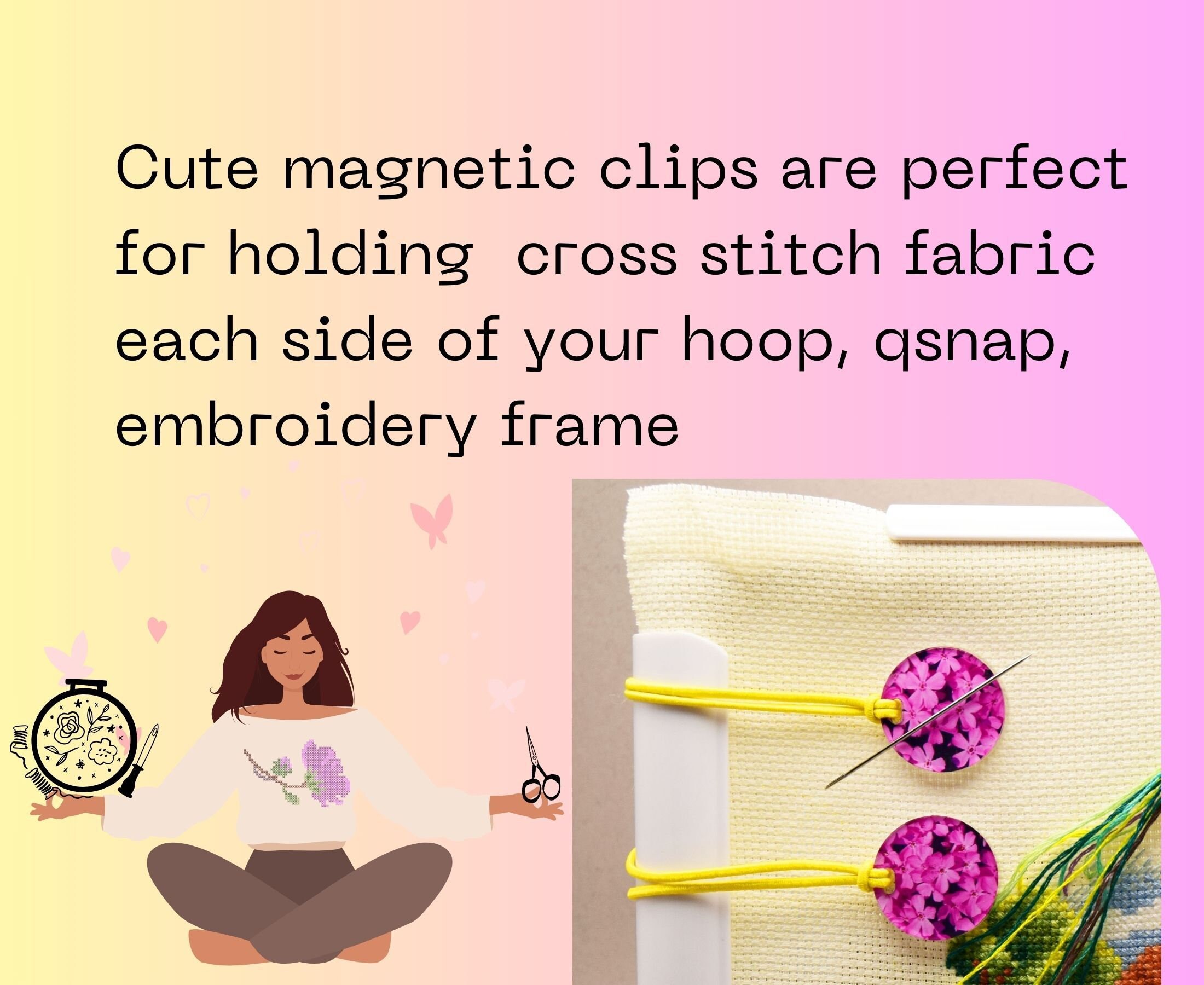 Floss Parking Bobbin and Keepers for Cross Stitch Fabric Tension Clip ...