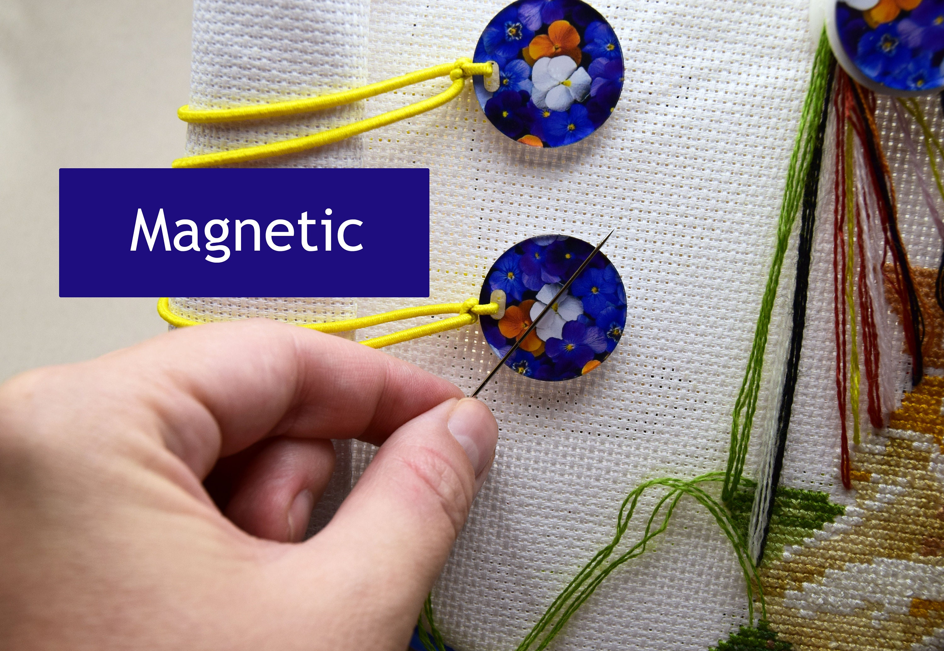 Floss Parking Bobbin and Keepers for Cross Stitch Fabric Tension Clip ...