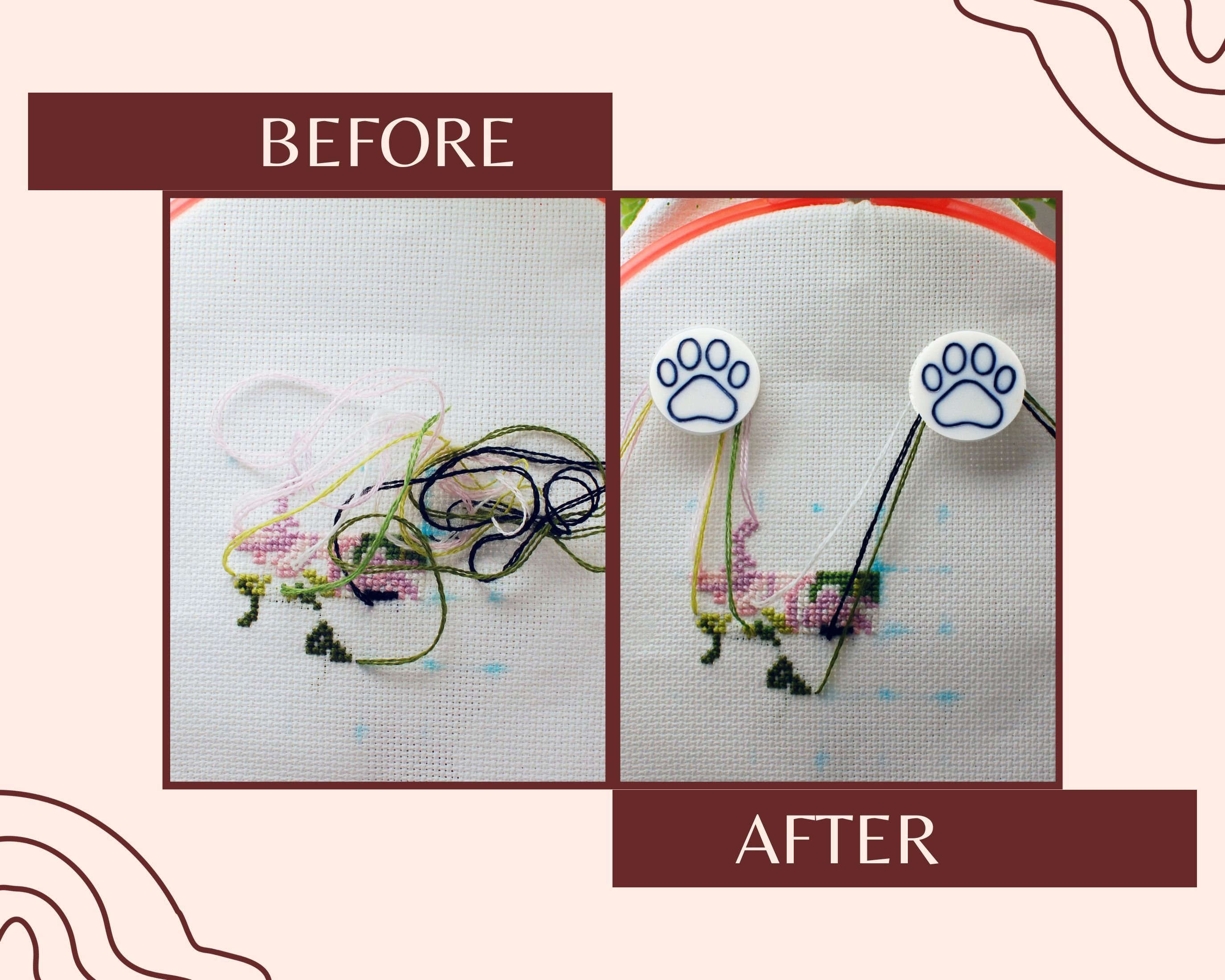 Tensioners for Floss Cross Stitch Clips Magnetic Parking Bobbins ...