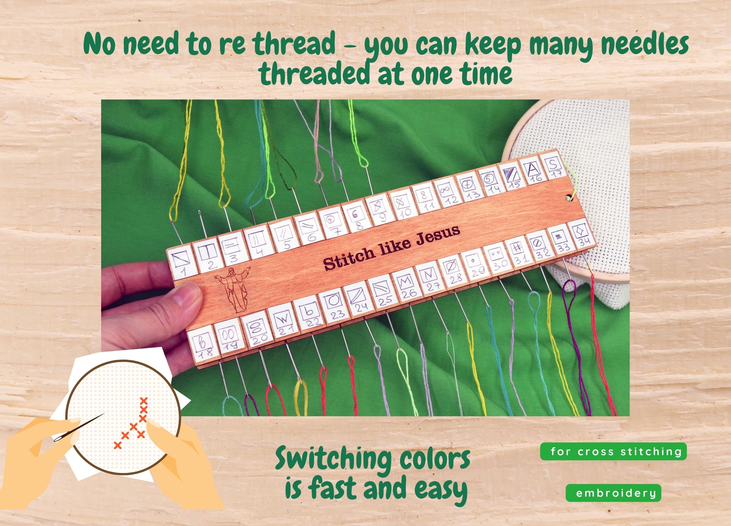 Cross Stitch Floss Organizer Thread Storage Embroidery Tool for Cross ...