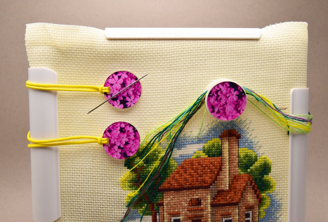 Floss Parking Bobbin and Keepers for Cross Stitch Fabric Tension Clip ...